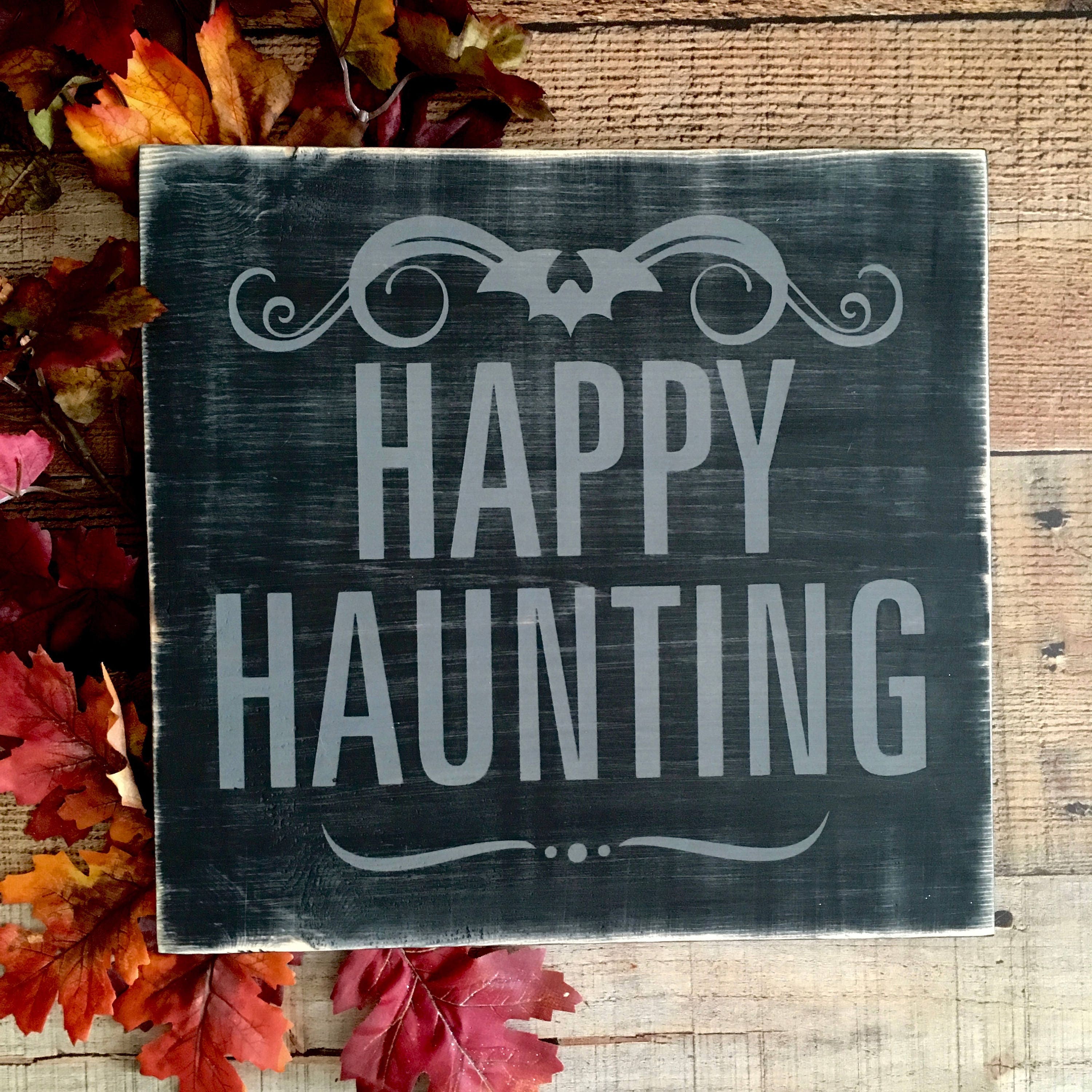 Haunted Mansion Signhappy Hauntingspooky Decorhalloween - Etsy