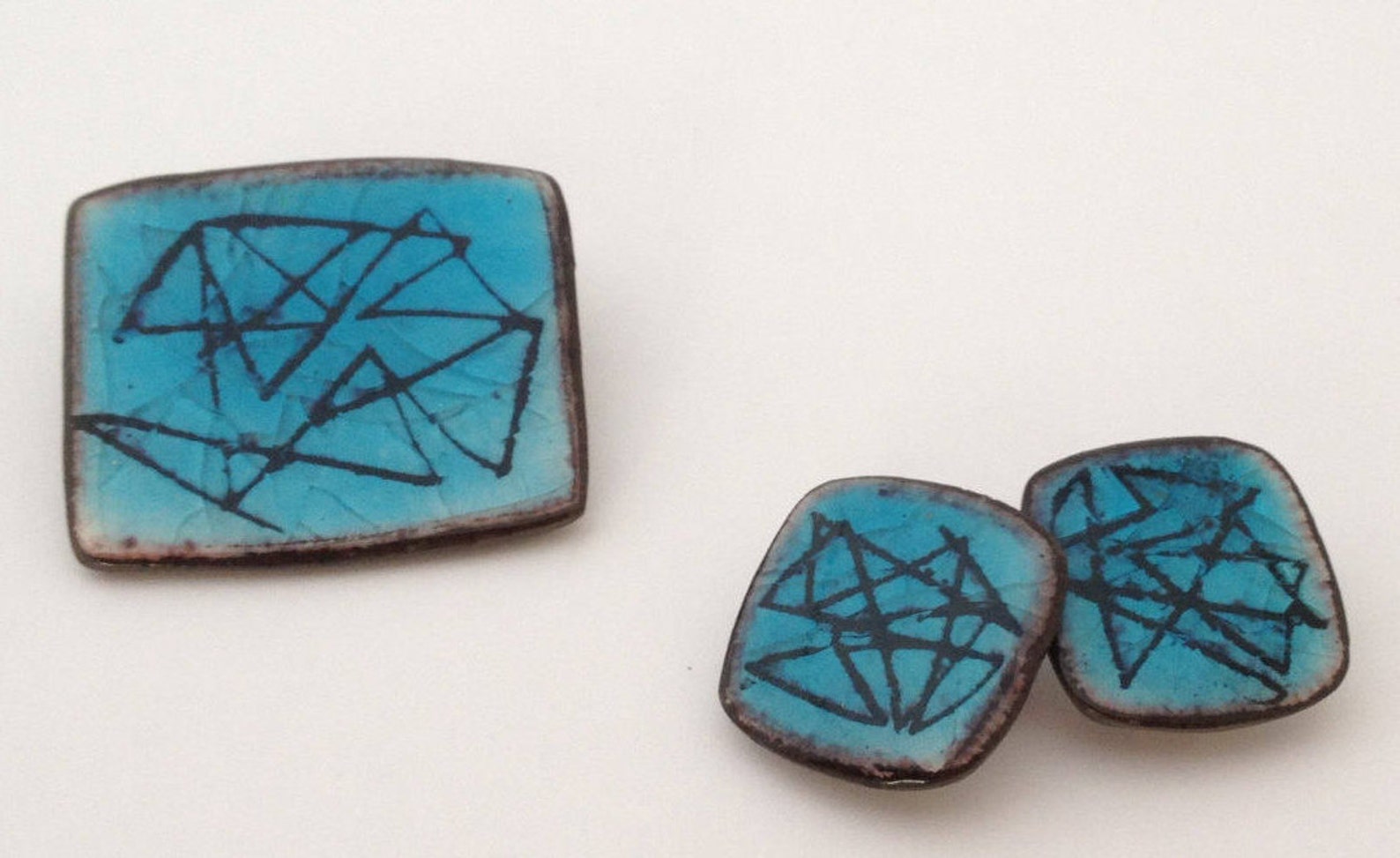Alice Lund Brooch and Clip Earrings Denmark - Etsy