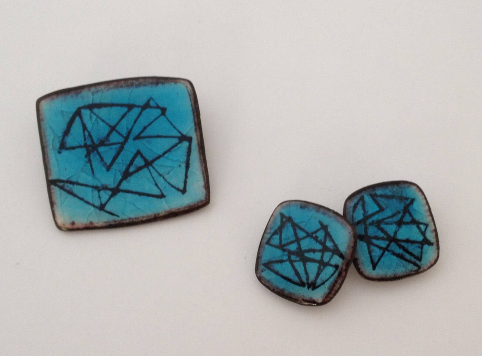 Alice Lund Brooch and Clip Earrings Denmark - Etsy
