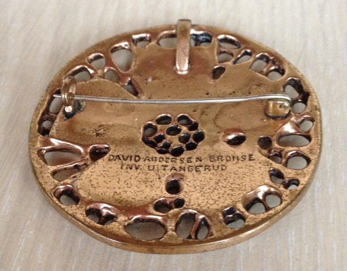 David Andersen Brooch / Pendant Bronze Unn Tangerud Norway Scandinavian ...