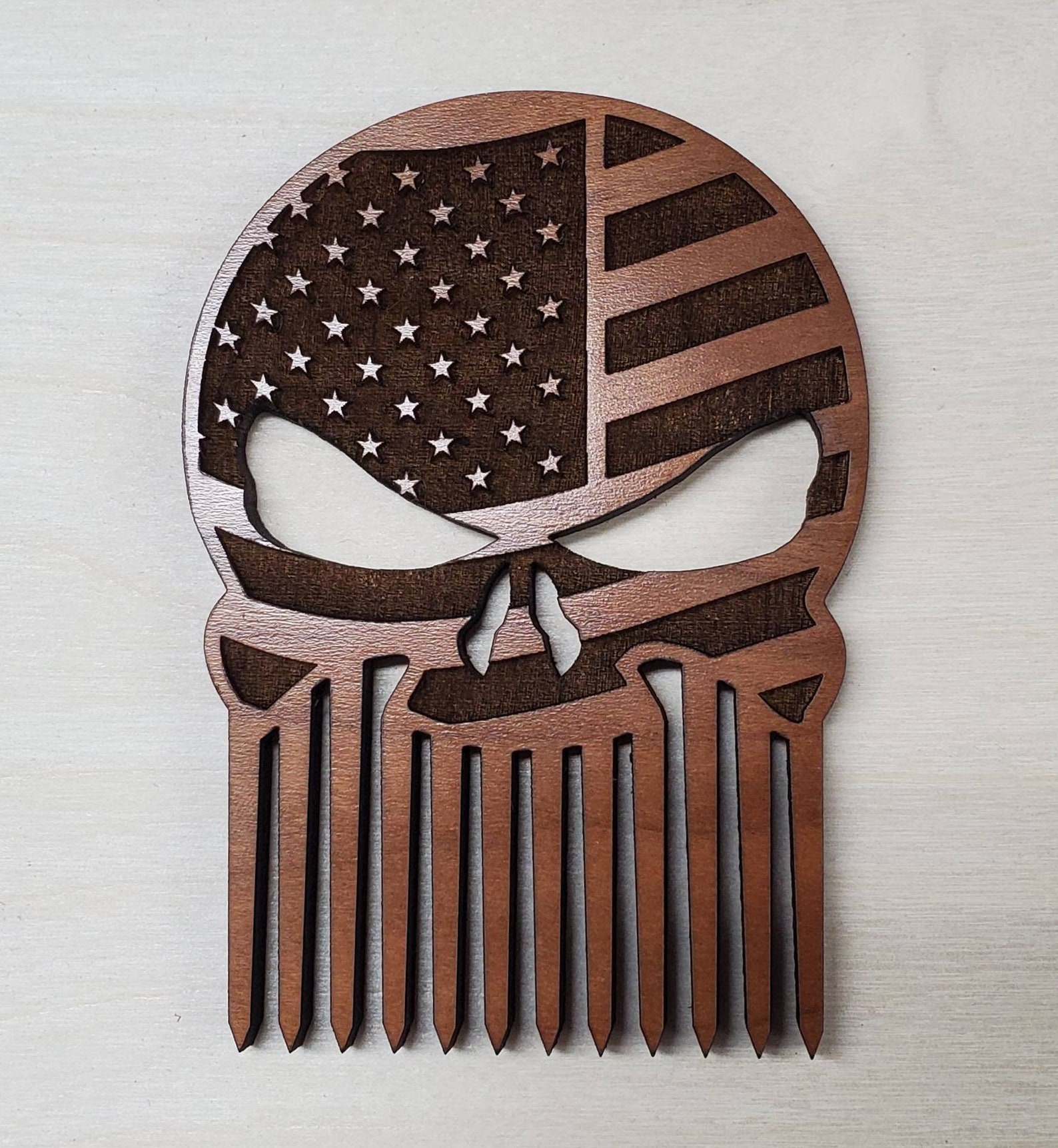 Beard Comb - Skull With Flag - Etsy