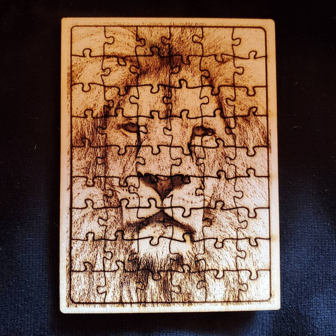 Mini Wooden Lion Puzzle - Etsy