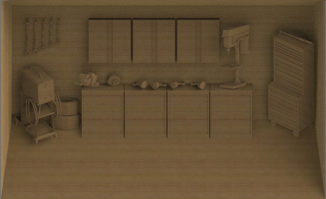 Garage Scene Background STL FILE for 3D CNC Carving - Etsy