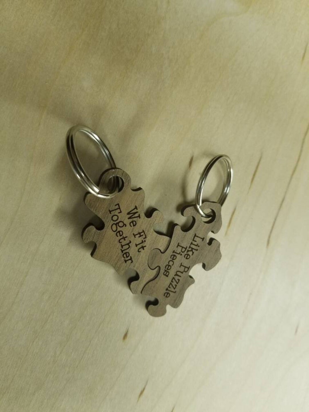 Puzzle Pieces Keychain Set - Walnut Wood - Etsy