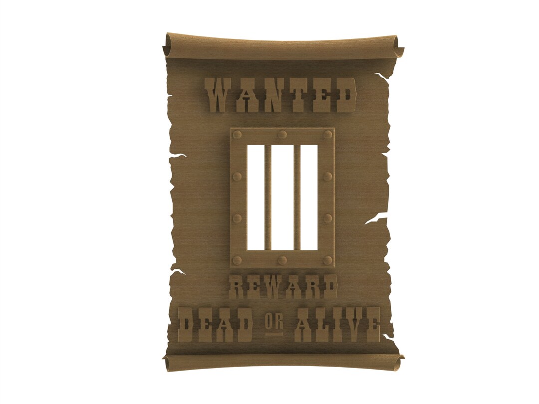 3D Wanted Poster STL FILES for 3D CNC Carving - Etsy