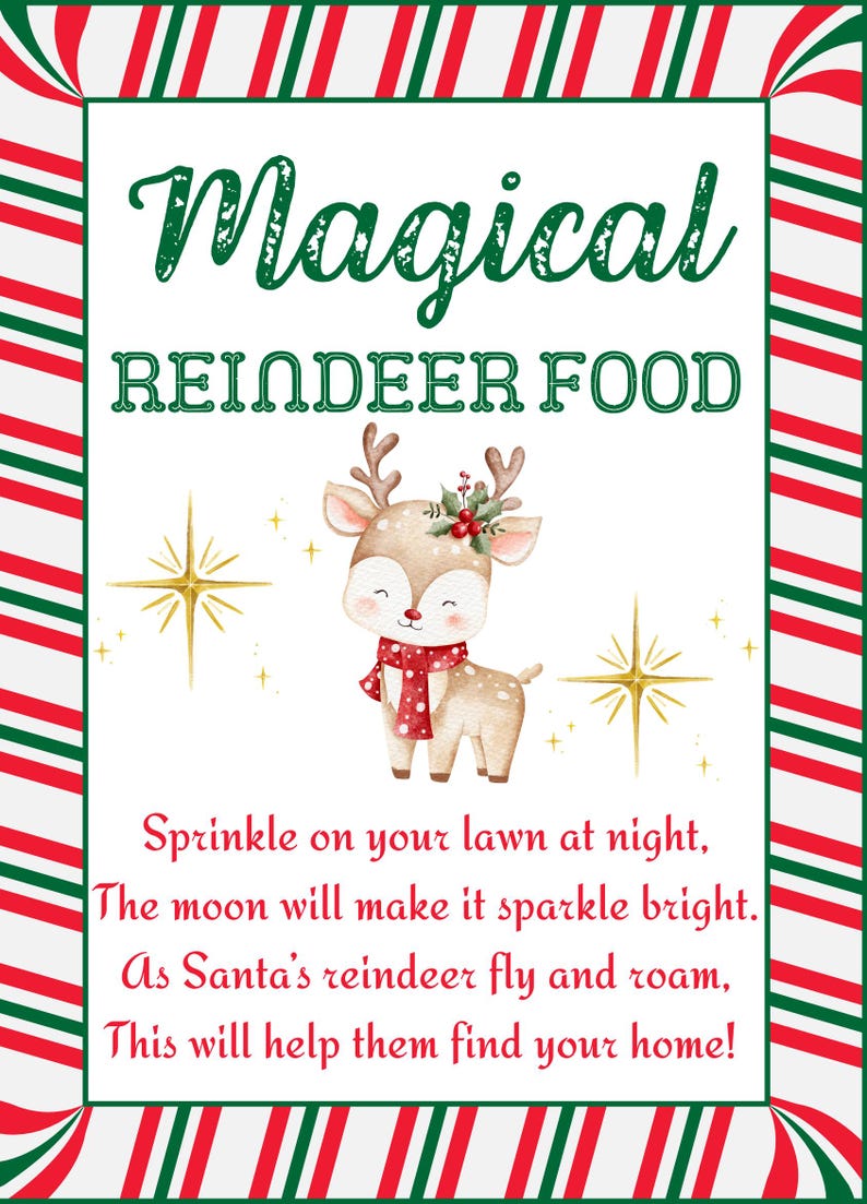 Magical Reindeer Food Poem Printable | Christmas Eve Activity for Kids ...