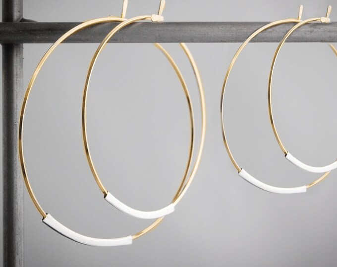 Gold Hoop Earrings,mixed Metal Hoops,modern Gold Hoops,mixed Metal ...