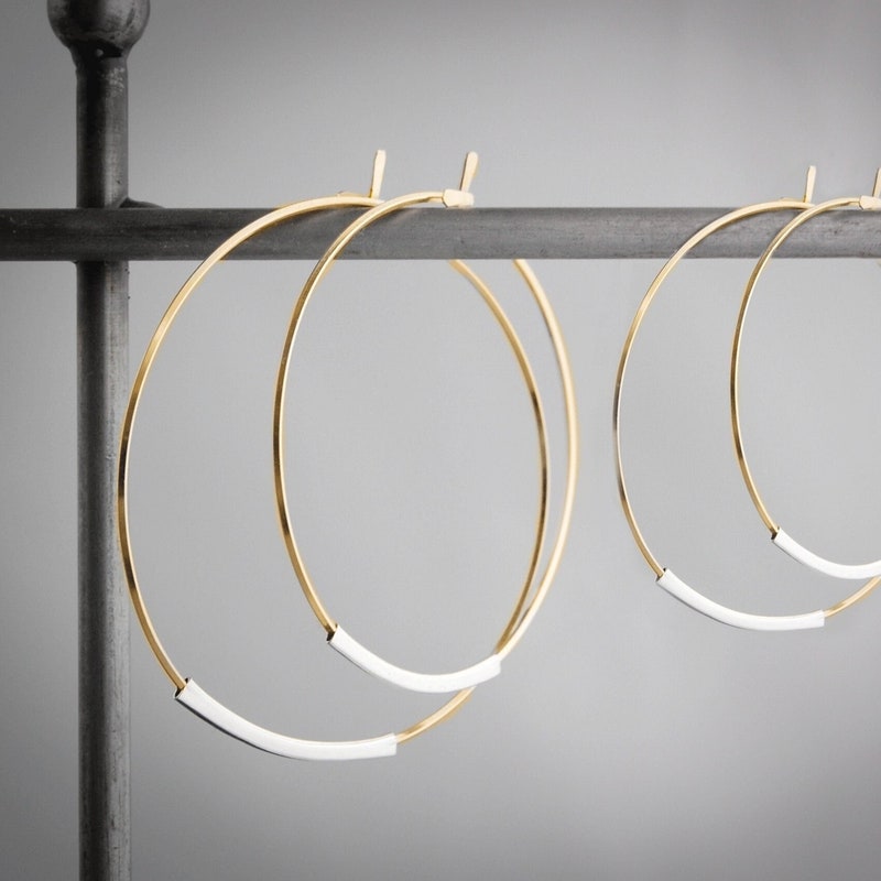 Modern Hoop Earrings - Etsy