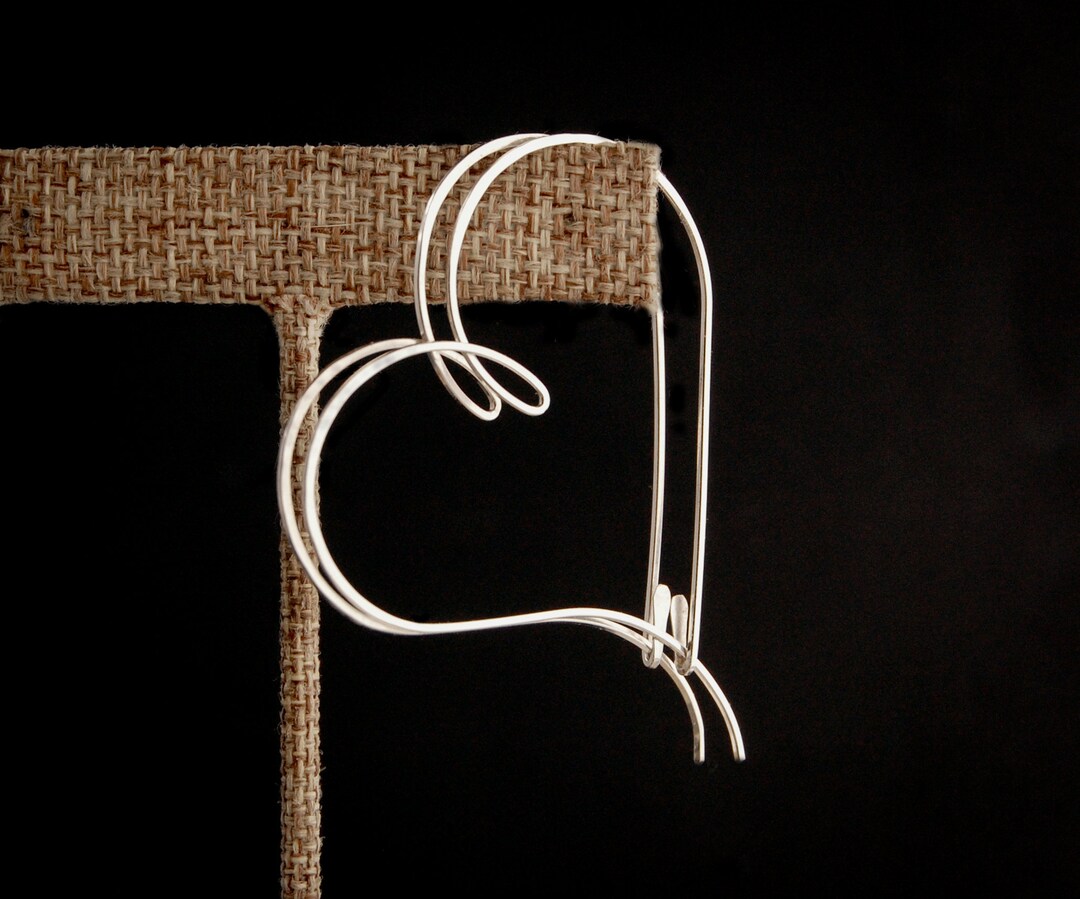 Heart Hoop Earrings,silver Heart Hoops,heart Hoops,large Heart Hoops ...