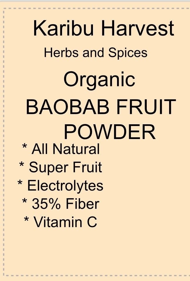 Baobab Fruit Powder Raw and Capsules 100% Pure Ecofriendly, Gluten-free ...