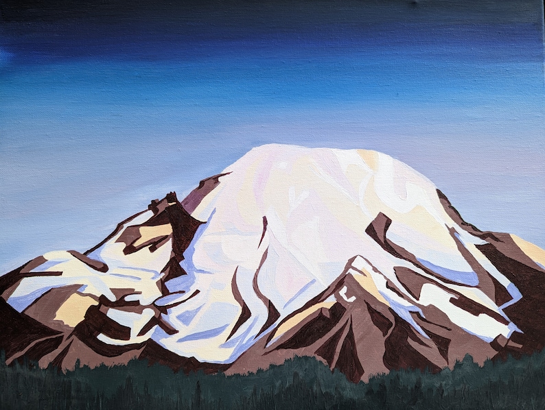 Mount Rainier Wall Art Pacific Northwest Home Decor Adventure Themed ...