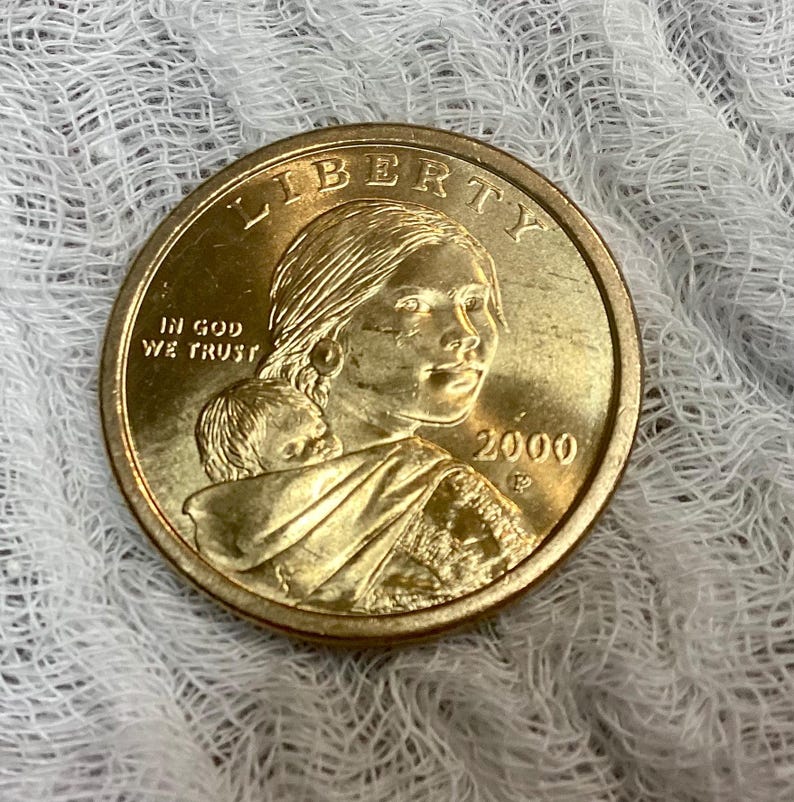 2000-P MS Sacagawea Gold Color One Dollar Coin - Etsy