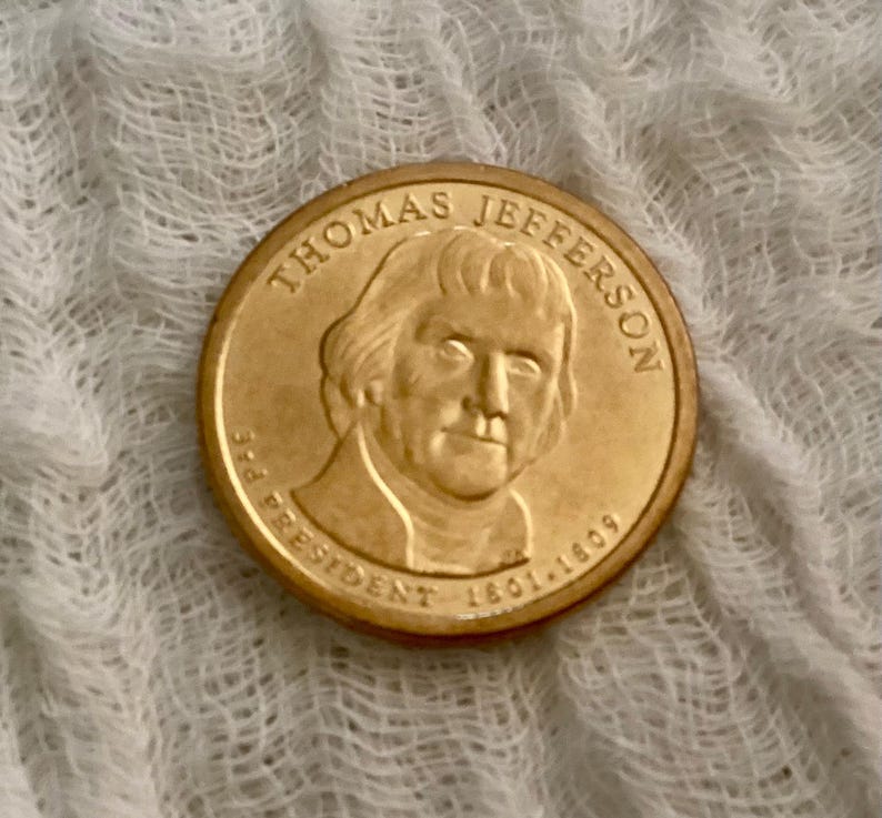 Thomas Jefferson Dollar Gold Color Coin ,very Rare - Etsy