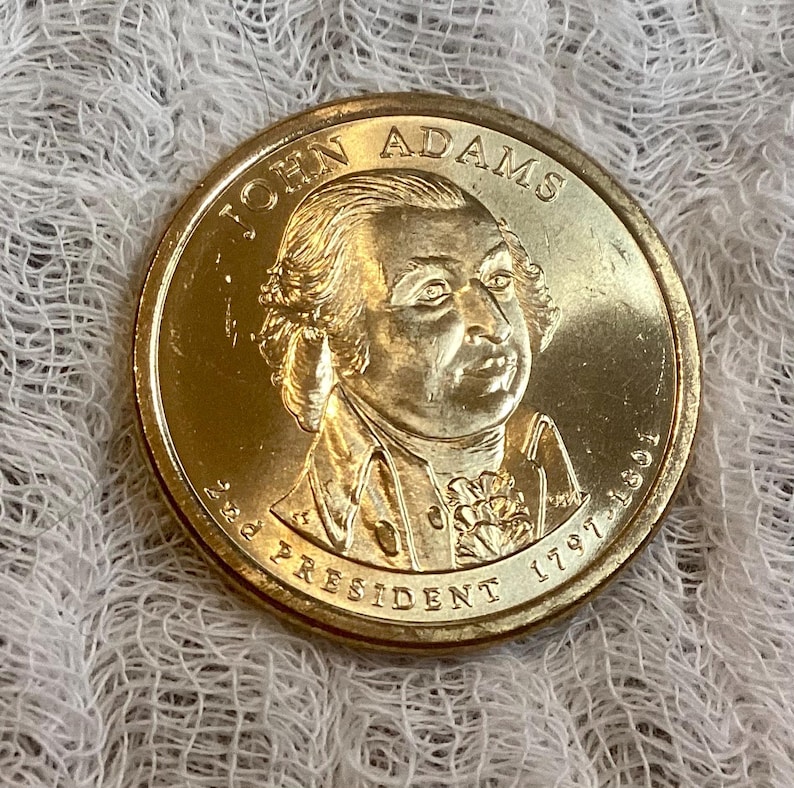 John Adams 2nd President 1797-1801 , Gold Color, 1 Dollar Coin - Etsy