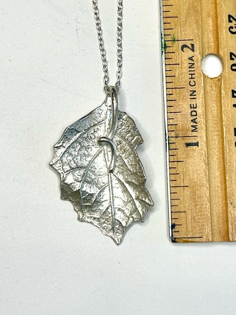 Handcrafted Leaf Pendant Necklace – Recycled Fine Silver – Eco-friendly ...