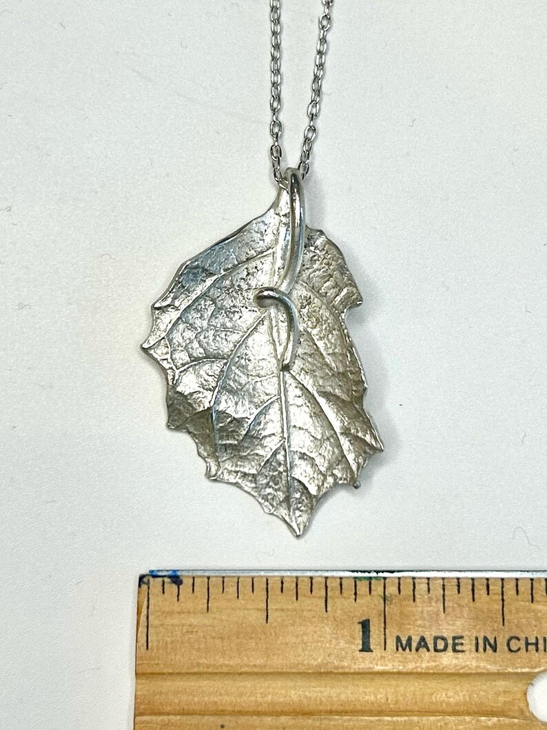 Handcrafted Leaf Pendant Necklace – Recycled Fine Silver – Eco-friendly ...
