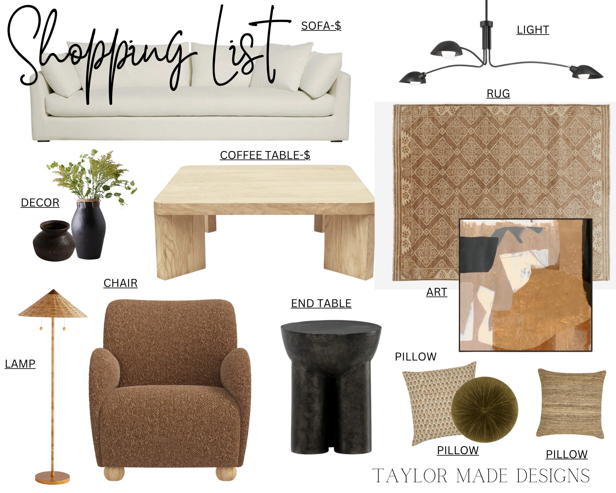 Online Interior Design Board Premade Design Board With Shopping List - Etsy