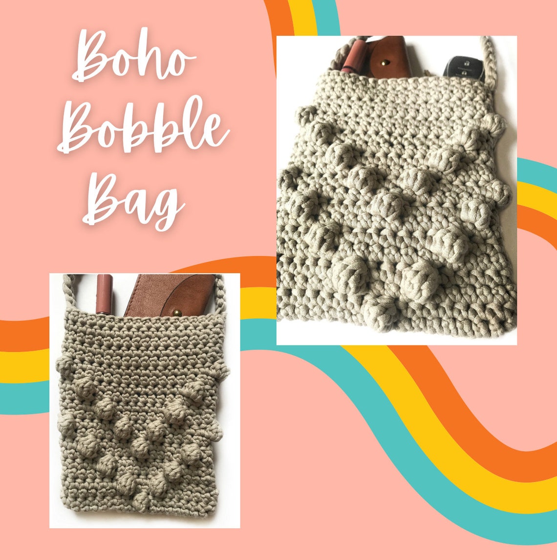 Boho Bobble Bag - Crochet Pattern - Etsy
