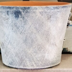 Flowerpot, "mom" Crowned Bird, Flowers Molded Clay Relief, Distressed ...