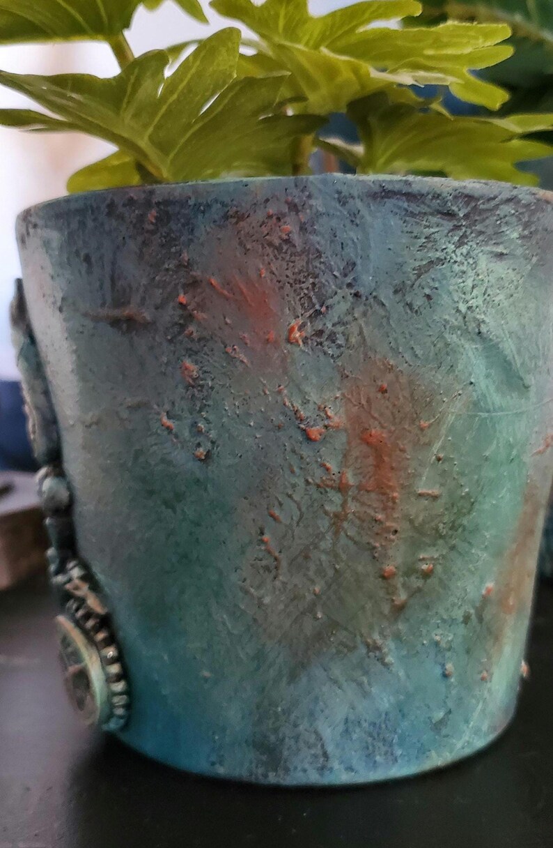 Whimsical, Steampunk Design Decorative Pot With Vintage Floral Moth ...