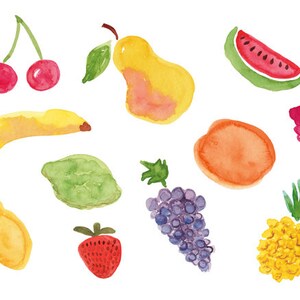 Kawaii Fruit / Cute Fruit Clipart / Happy Fruit Clip Art | Etsy