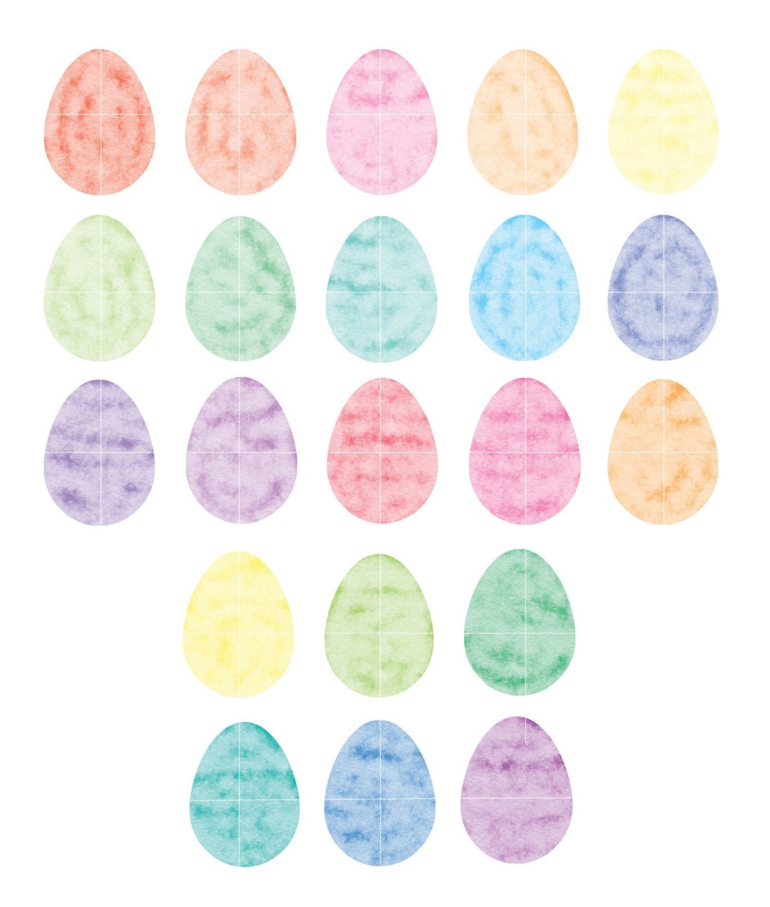 21 Watercolor Easter Eggs Cliparts Instant Download - Etsy