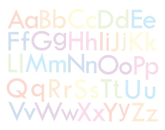 52 Watercolor Rainbow Alphabet Cliparts 3 Uppercase and | Etsy