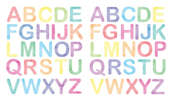52 Watercolor Rainbow Alphabet Cliparts 2 Uppercase Capital | Etsy