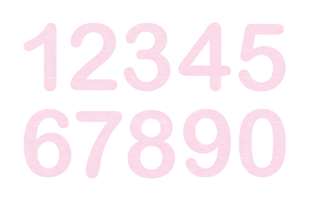 10 Watercolor Pink Numbers Cliparts, Instant Download - Etsy
