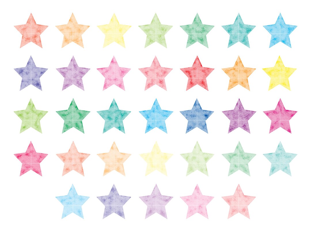 33 Watercolor Stars Cliparts, Instant Download - Etsy
