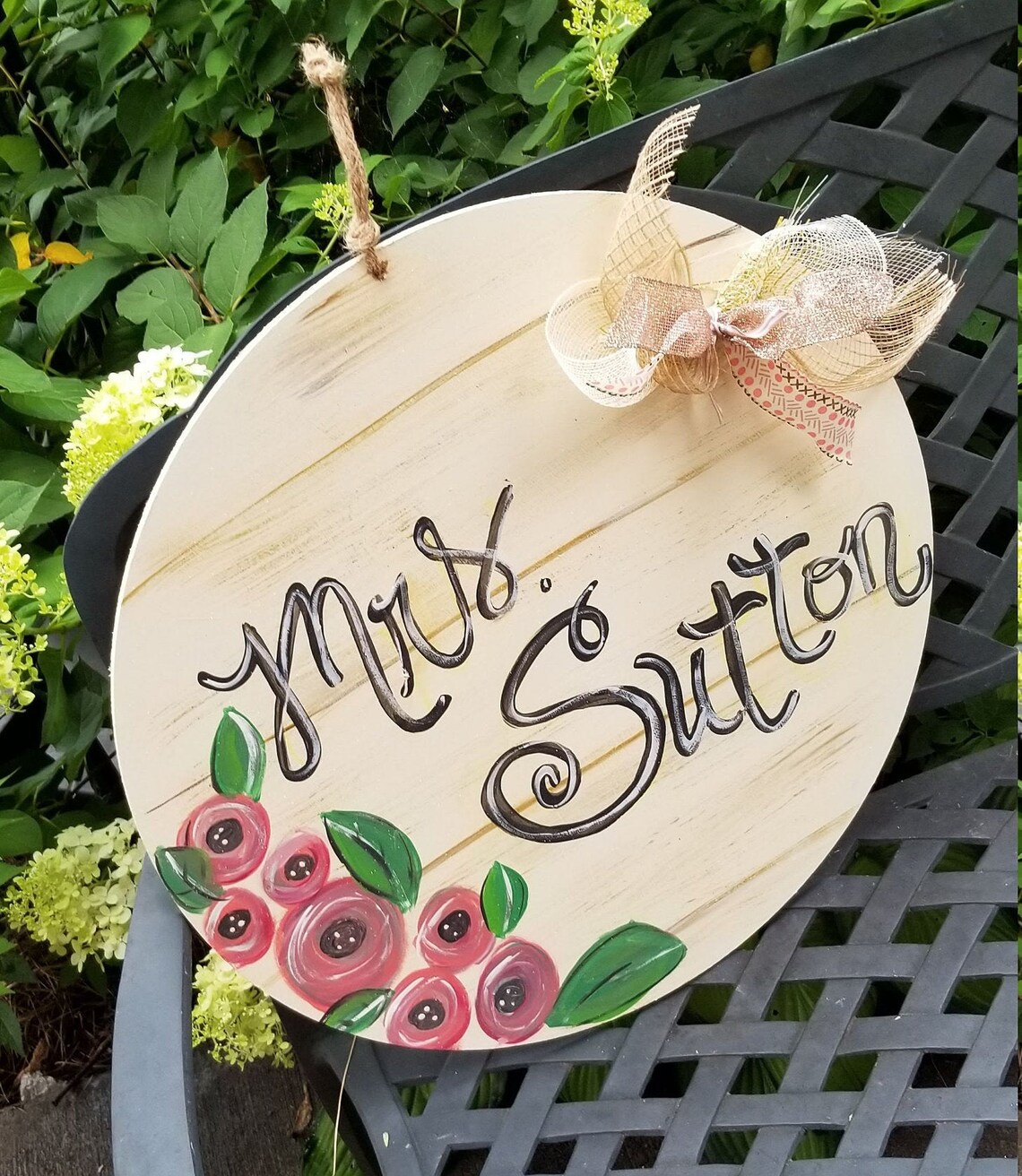 Personalized Round Door Hanger | Etsy