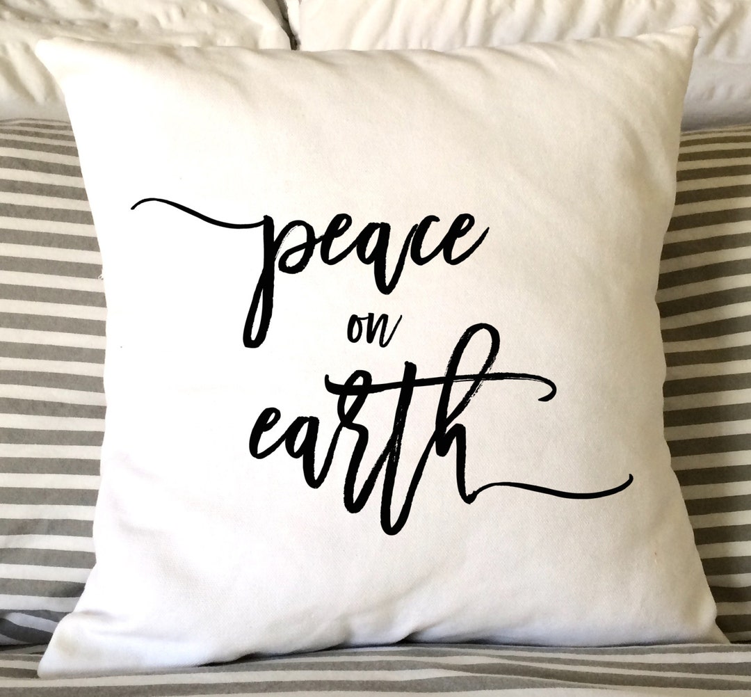 Peace on Earth Pillow Holiday Pillow Winter Pillow - Etsy