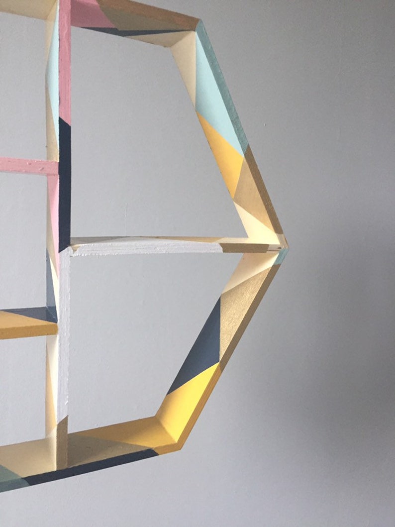 NEW wooden Painted Shelf Hand Painted Colourful Wood Wall - Etsy