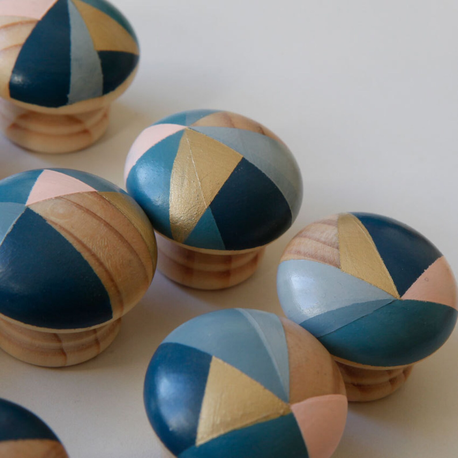 Bluebell Hand Painted Colourful Navy Blue Grey Pink Gold - Etsy UK