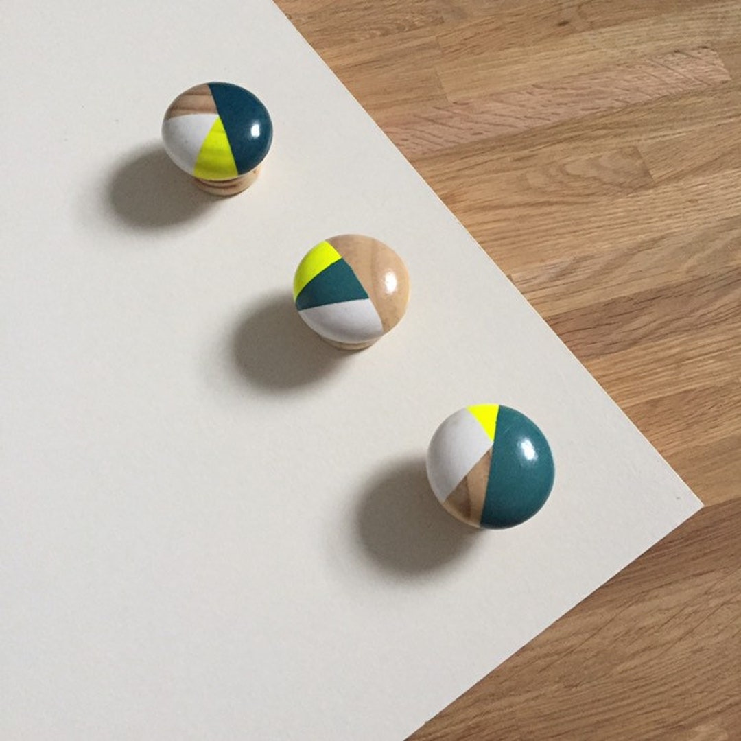 Néon jaune Peint à la main coloré néon jaune sarcelle - Etsy France