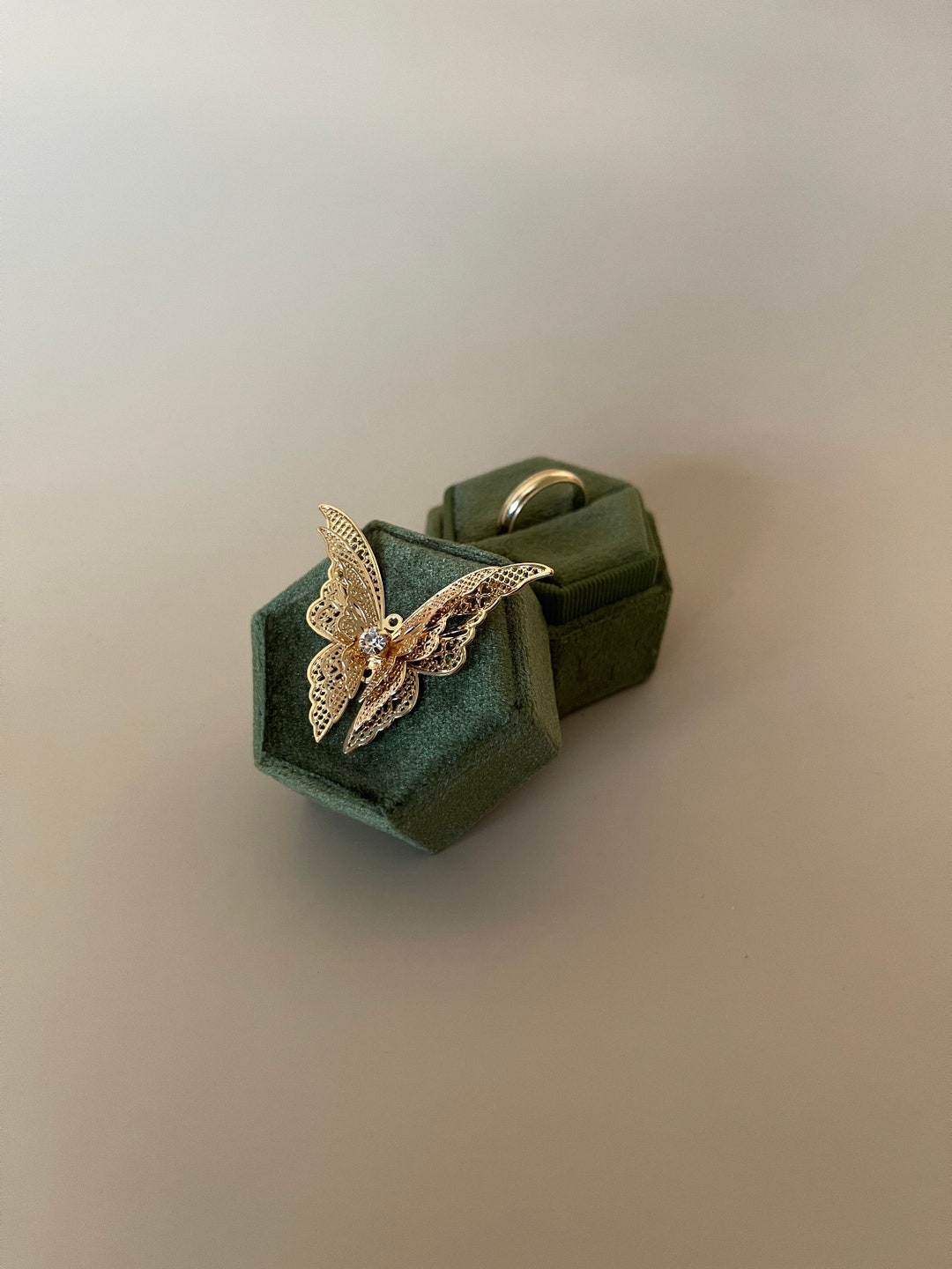 Engagement Ring Box | Butterfly Engagement Ring Box Velvet | Engagement ...