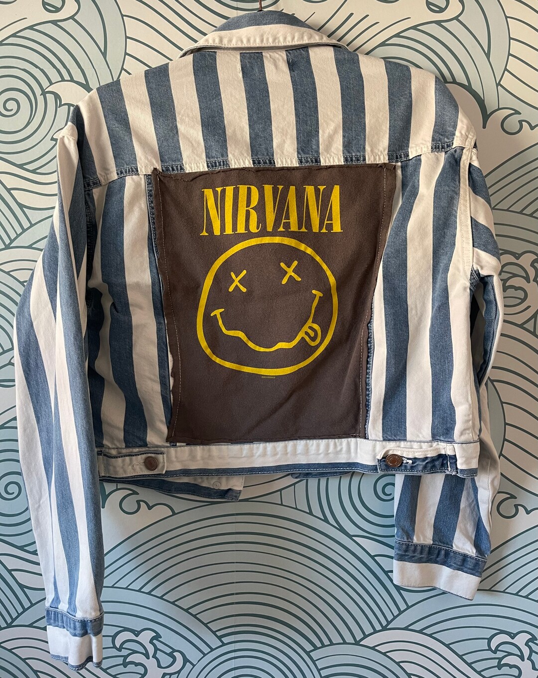 Nirvana Jacket, Denim Jacket With Patch on Back, Denim Jacket, Nirvana ...