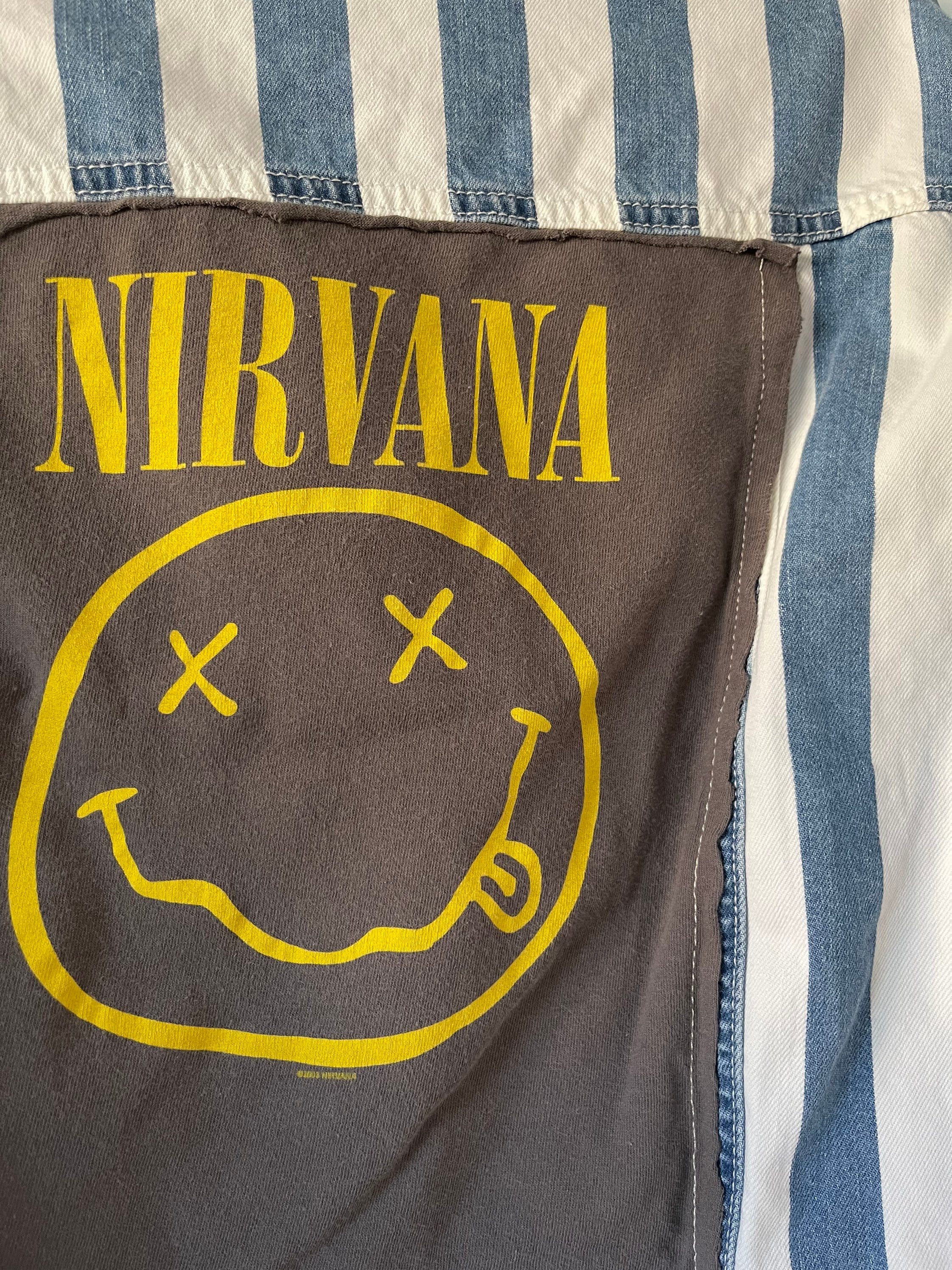 Nirvana Jacket, Denim Jacket With Patch on Back, Denim Jacket, Nirvana ...