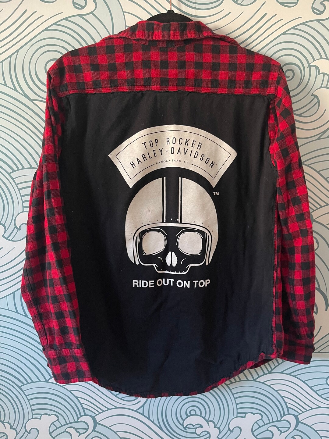 Harley Davidson Flannel, Flannel With Patchs, Flannel Shirt, Harley ...