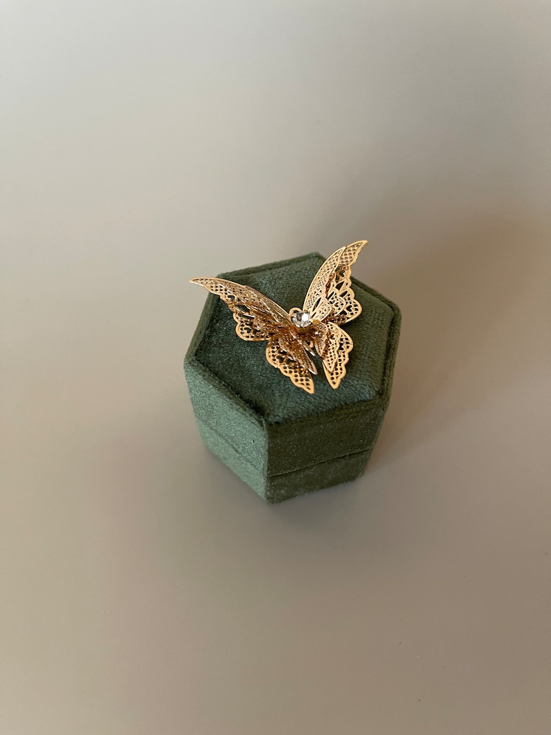 Engagement Ring Box | Butterfly Engagement Ring Box Velvet | Engagement ...