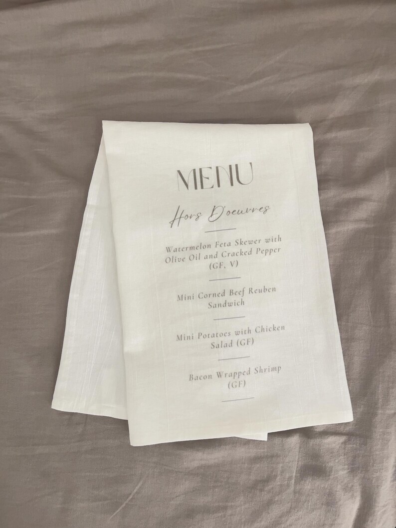 Custom Cocktail Napkin Event Menus | Wedding Decor | Cocktail Waiter ...