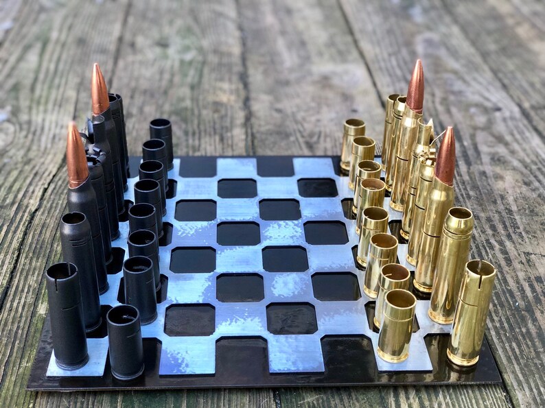 Brass Military 50 Caliber Bullet Chess Set | Etsy