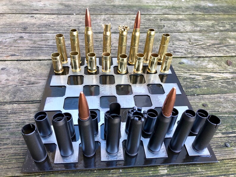Brass Military 50 Caliber Bullet Chess Set | Etsy