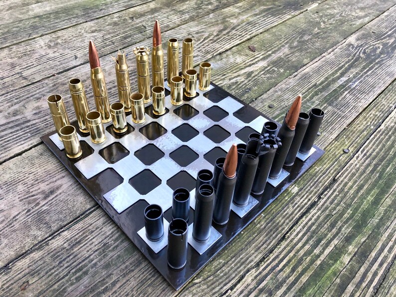 Brass Military 50 Caliber Bullet Chess Set | Etsy