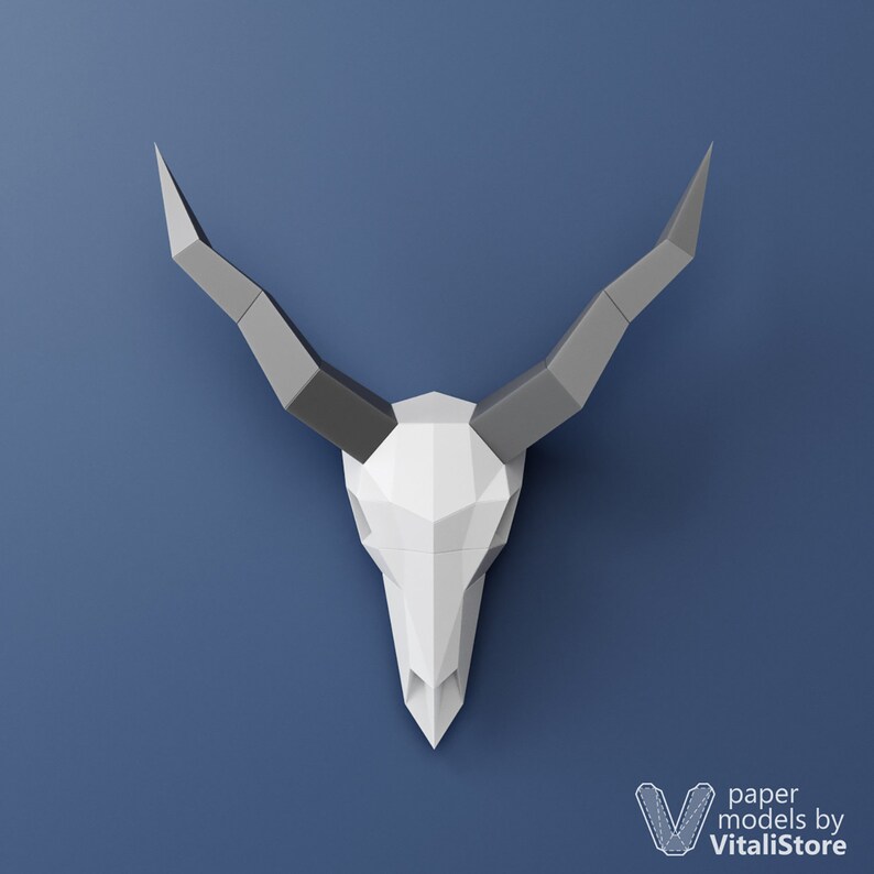 3D Papercraft Skull DIY Gift Low Poly Skull PDF Template | Etsy