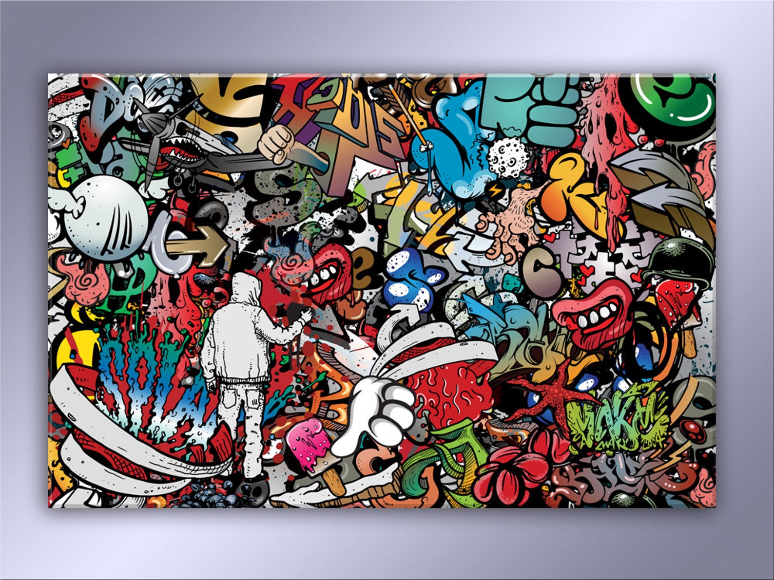 Abstract Graffiti Canvas Decor - Etsy UK