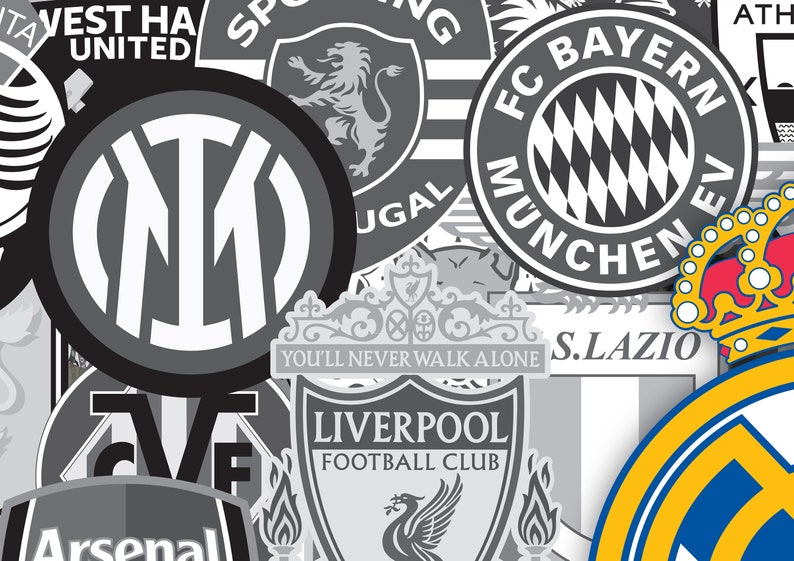 Personalised Gray European Club Football Soccer Wallpaper - Etsy