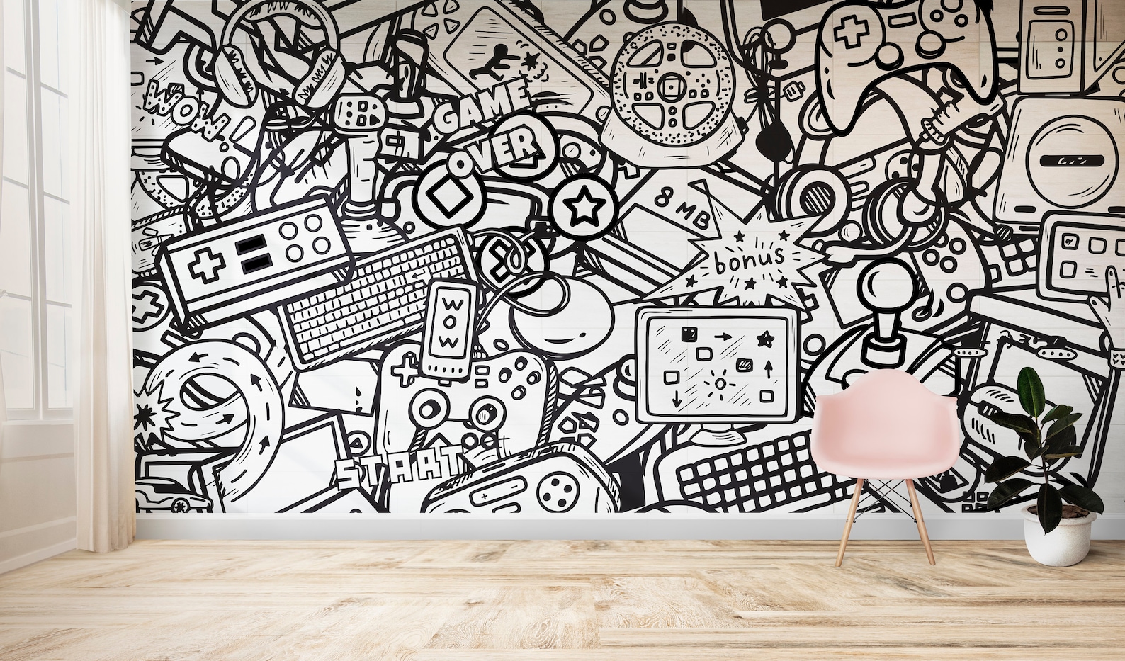 White Gaming Abstract Wallpaper - Etsy