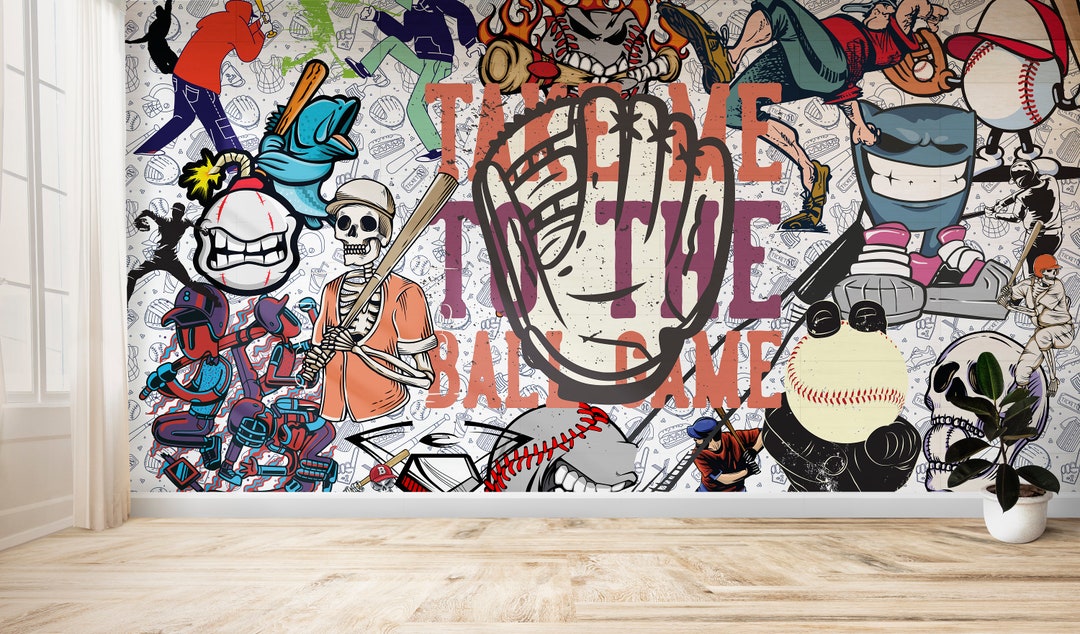 Baseball Graffiti Character Wallpaper - Etsy