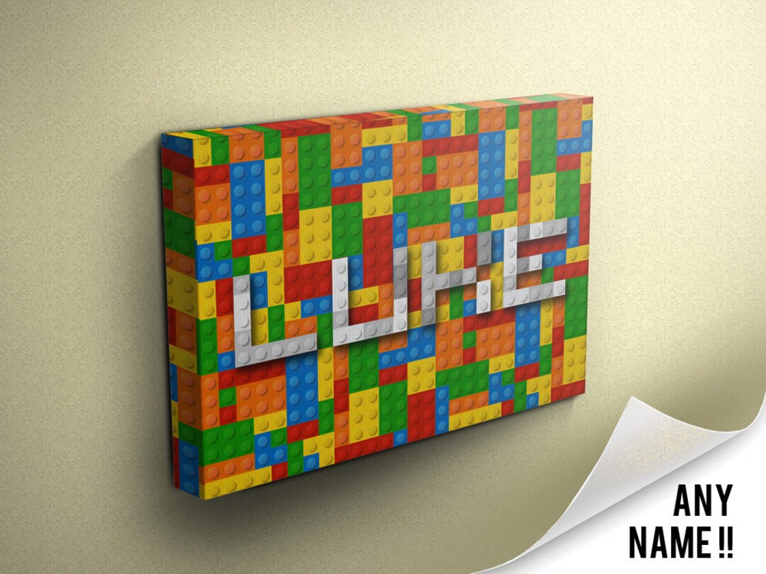 Personalised Lego Inspired Name Canvas - Etsy